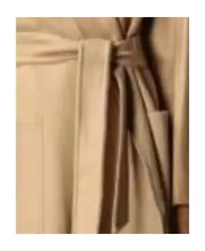 Max Mara Lapel Belted Long Sleeve Coat - Brown