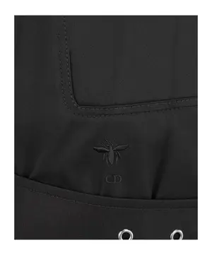 Dior Sleeveless Button-up Belted Mini Dress With Bee Logo Embroidery
