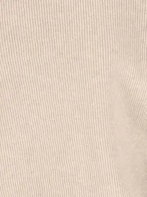 Brunello Cucinelli Crewneck Ribbed Knit Sweater - Nude