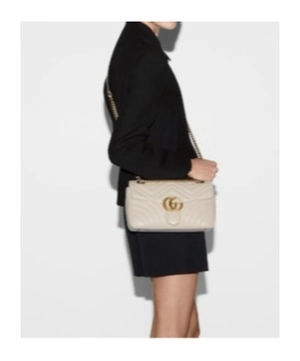 Gucci Gg Marmont Small Shoulder Bag - Light Gray
