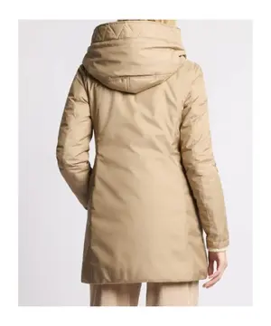 FAY Technical Gabardine Toggle Hooded Coat - Beige