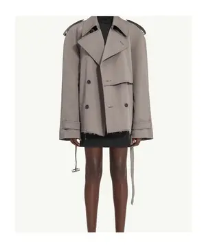 MAISON MARGIELA Double Breasted Trench Jacket - Gray