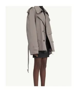 MAISON MARGIELA Double Breasted Trench Jacket - Gray