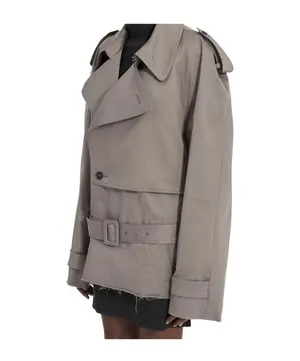 MAISON MARGIELA Double Breasted Trench Jacket - Gray