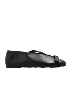 Moschino Bow Detail Leather Ballet Flats