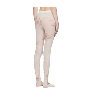 OPEN YY Floral Print Tights - Pink