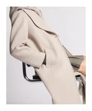 FAY Double Wool Jersey Coat - Light Brown