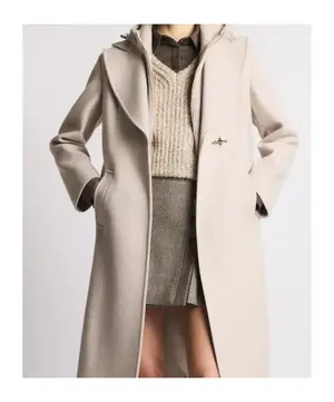 FAY Double Wool Jersey Coat - Light Brown