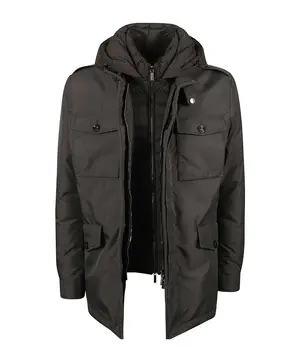 MOORER Hooded Jacket - Black