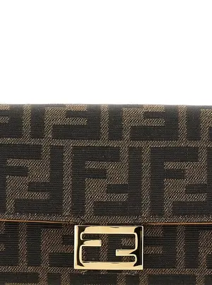Fendi Continental Logo Plaque Chained Wallet