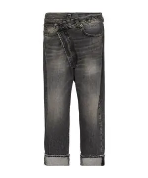 R13 Crossover Cropped Jeans - Black