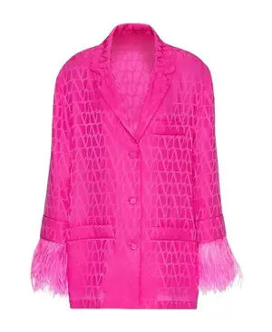 Valentino Garavani Toile Iconographe Shirt With Feather Detail - Pink