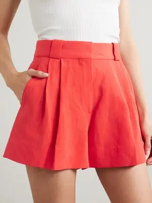 BLAZÉ MILANO Belted Tailored Shorts - Red