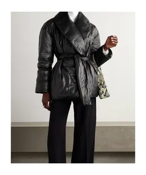 Nour Hammour Cora Belted Leather Jacket