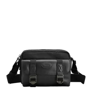 TOD'S Zipper Messenger Bag - Black