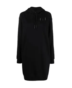 Alexander McQueen Logo Print Hooded Dress