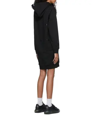 Alexander McQueen Logo Print Hooded Dress