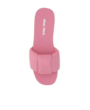 Miu Miu Padded Slip-on Sandals With Bow Detailing