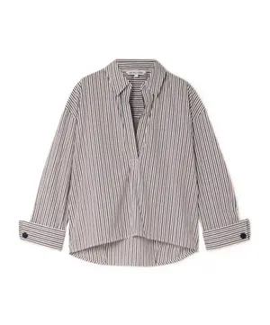 Veronica Beard Draymond Striped Poplin Shirt