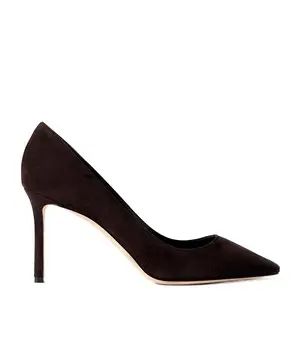 JIMMY CHOO Romy 85 Suede Pointed-toe Pumps - Brown