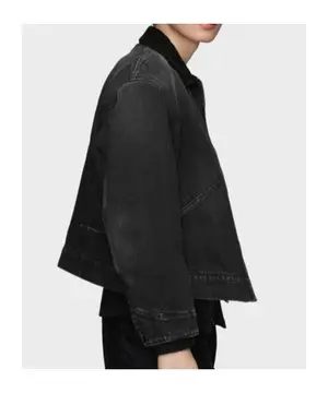 MAISON MARGIELA Zip-up Denim Jacket With Corduroy Collar - Black
