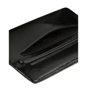 COURREGES Naplack Leather Clutch Bag - Black