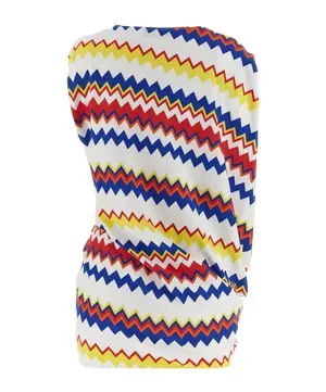 Missoni Zigzag Draped Top With Ruffles