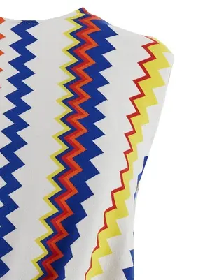 Missoni Zigzag Draped Top With Ruffles