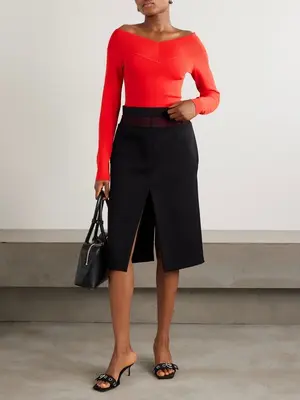 Stella McCartney Bardot Off-shoulder Patchwork Top