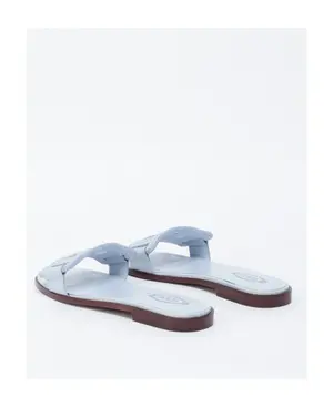 TOD'S Leather Chain Detail Flat Sandals