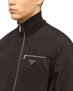 Prada Logo Plaque Reversible Bomber Jacket