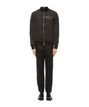 Prada Logo Plaque Reversible Bomber Jacket
