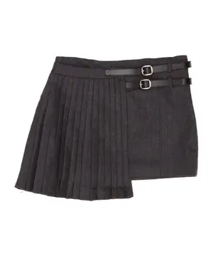 Coperni Pleated Mini Skirt With Buckled Belt