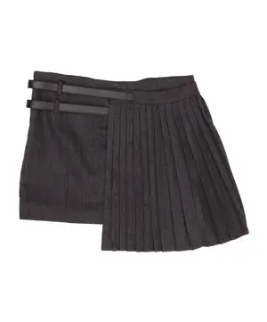 Coperni Pleated Mini Skirt With Buckled Belt
