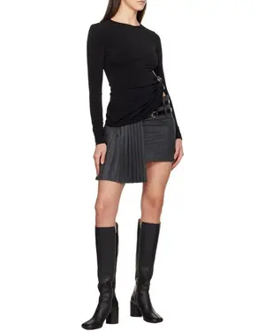 Coperni Pleated Mini Skirt With Buckled Belt