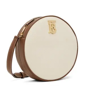 Burberry Monogram Canvas Crossbody Bag - Nude