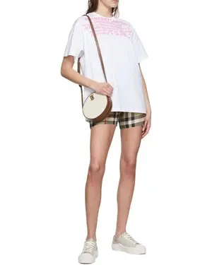 Burberry Monogram Canvas Crossbody Bag - Nude