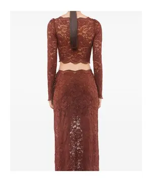 Rabanne Off-shoulder Lace Crop Top