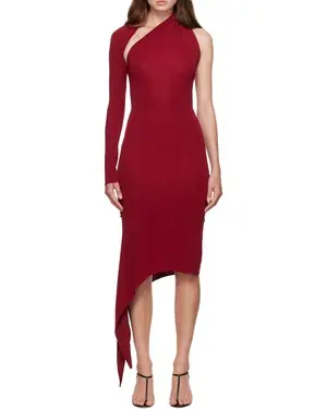 COURREGES Asymmetrical One-shoulder Dress With Extended Hem