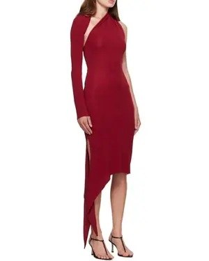 COURREGES Asymmetrical One-shoulder Dress With Extended Hem