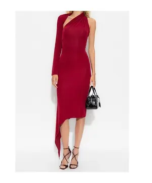 COURREGES Asymmetrical One-shoulder Dress With Extended Hem