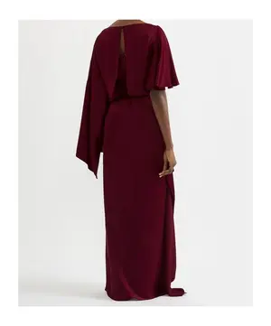 Erdem Draped Evening Dress With Ruffled Sleeves - Brown
