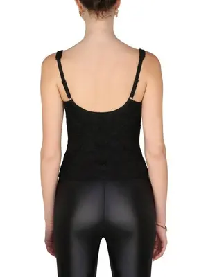 Balenciaga Lace Detailed Sleeveless Bustier Top