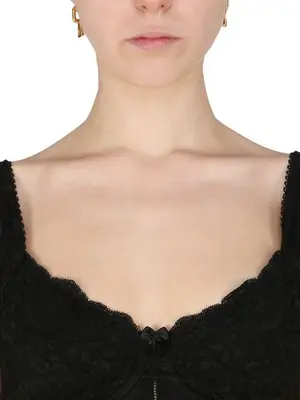 Balenciaga Lace Detailed Sleeveless Bustier Top
