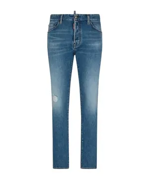 Dsquared2 Straight Leg Distressed Jeans - Blue