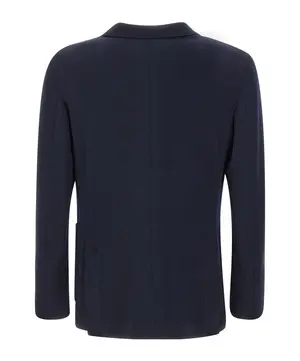 Eleventy Soft Slim-fit Blazer With Logo Button Closure - Black