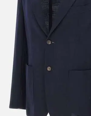 Eleventy Soft Slim-fit Blazer With Logo Button Closure - Black