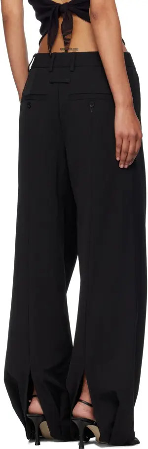 JEAN PAUL GAULTIER Wide Leg Tailored Trousers - Black