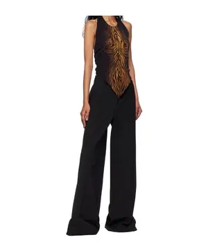 JEAN PAUL GAULTIER Wide Leg Tailored Trousers - Black