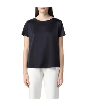 Emporio Armani Crewneck Lightweight Satin T-shirt - Black
